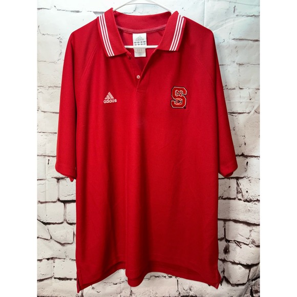 adidas | Shirts | Adidas North Carolina State Mens Red Polo Shirt Xl ...